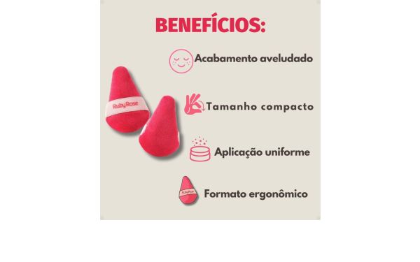 Esponja de Pó Ruby Rose Tiny Touch HB-A7005