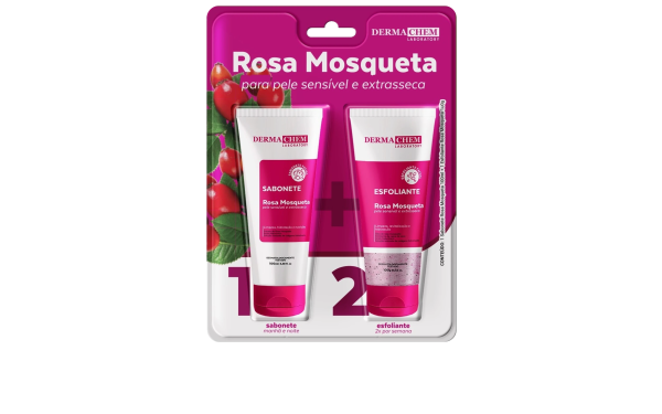 KIT SABONETE E ESFOLIANTE ROSA MOSQUETA