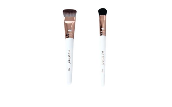 Pincel Profissional Kabuki Chanfrado P/Base Performance Macrilan P05 +Pincel P09 de Precisão ...