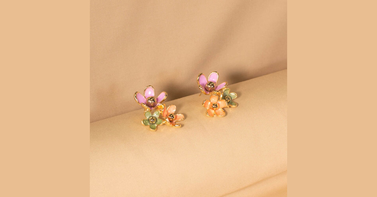 Flora Studs- Pink - Nature Collection – Blingvine