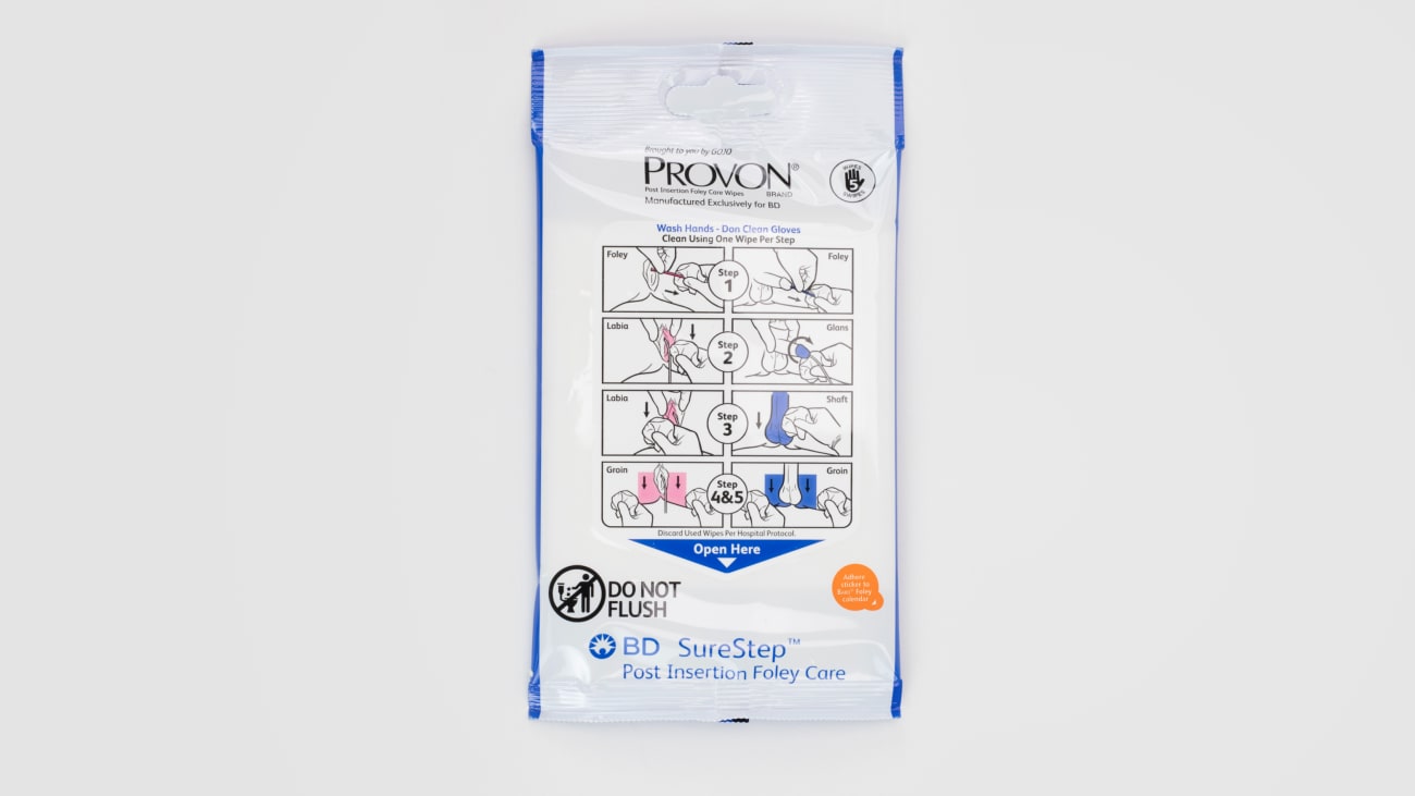 SureStep™ Post Insertion Foley Care Wipes - BD Acute Care SureStep™ Post Insertion Foley Care Wipes - BD Acute Care