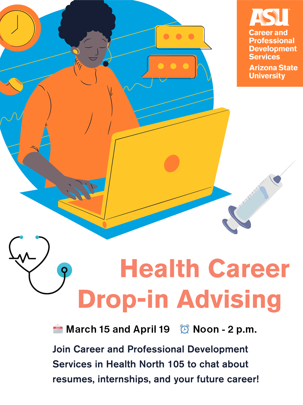 Reminder Health Careers Drop in Advising The ASU Family Hub reminder-health-careers-drop-in-advising-the-asu-family-hub