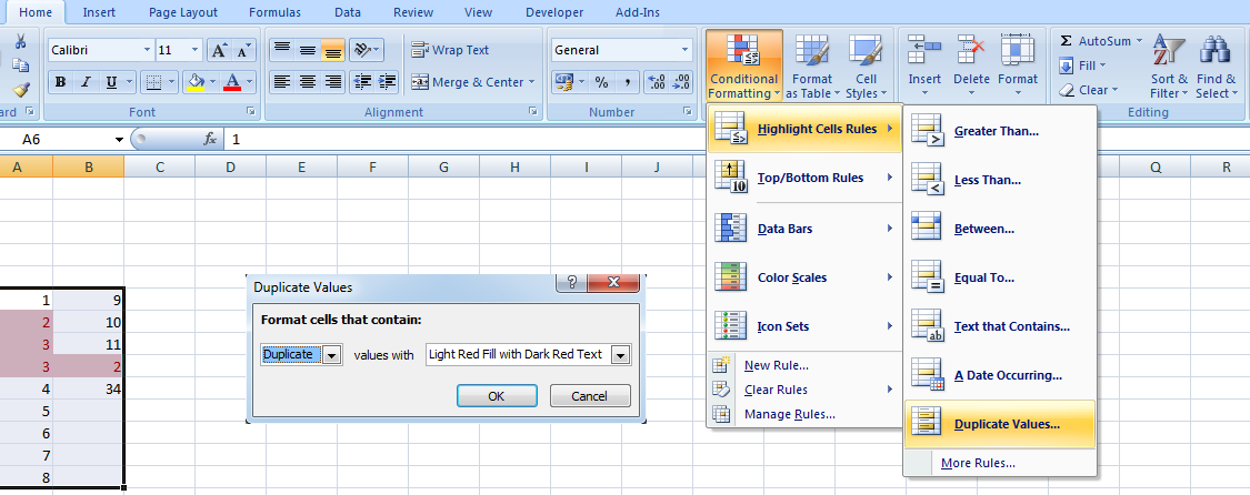 Excel 2007: How To Highlight Duplicate Cells | The Solaris Cookbook ... Excel 2007: How To Highlight Duplicate Cells | The Solaris Cookbook ...