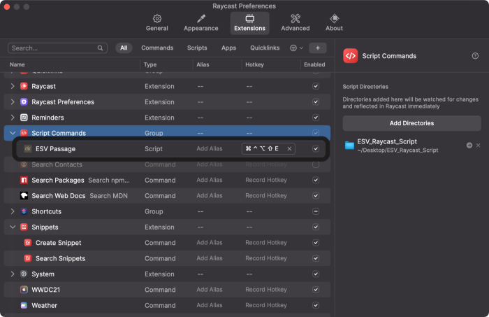 ESV Bible Api Script For Raycast Chris Pennington