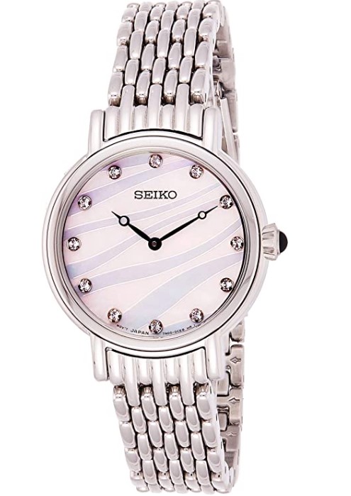 Seiko Quartz Crystal Mother Of Pearl Dial Ladies Watch Sfq807p1 In