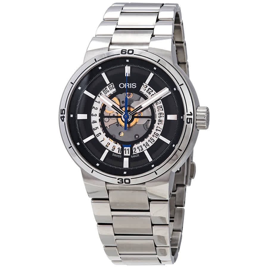 Oris Tt1 Engine Automatic Skeleton Dial Mens Watch 01 733 7752 4124-07 8 24 08 In Silver Tone ...