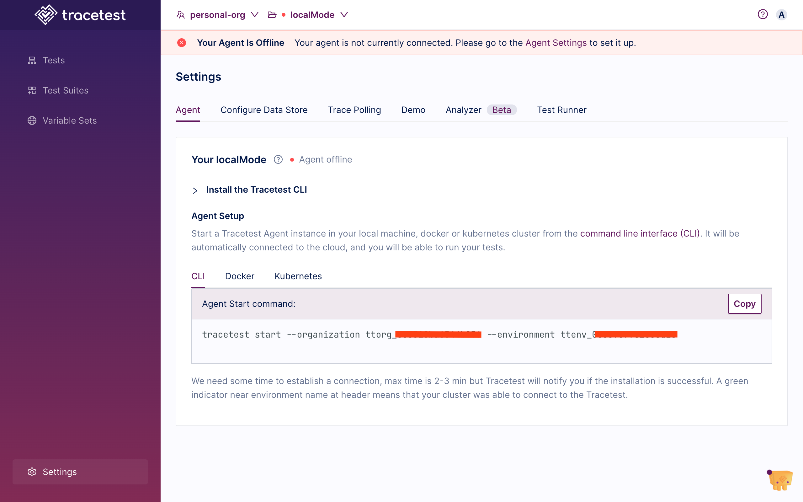 Configuring The Tracetest Agent Tracetest Docs