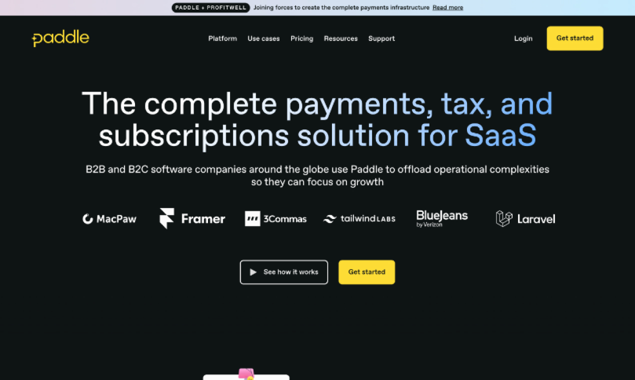 Paddle - The complete payments, tax, and subscriptions solution for SaaS | Resource.fyi