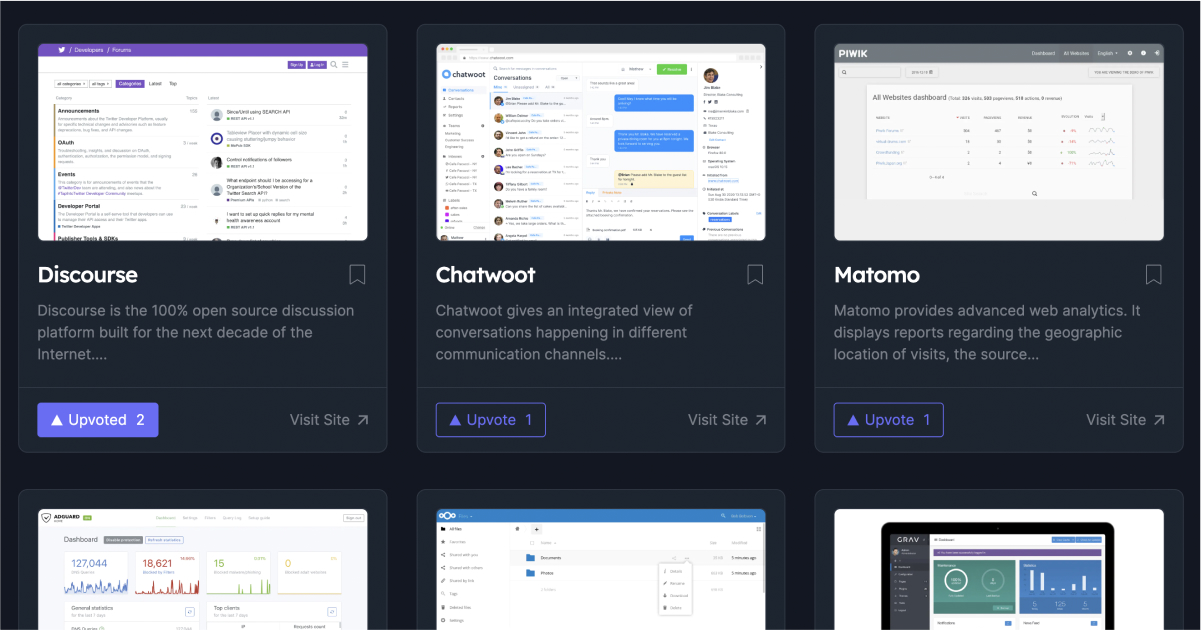 Open source self hosted tools and softwares | Resource.fyi
