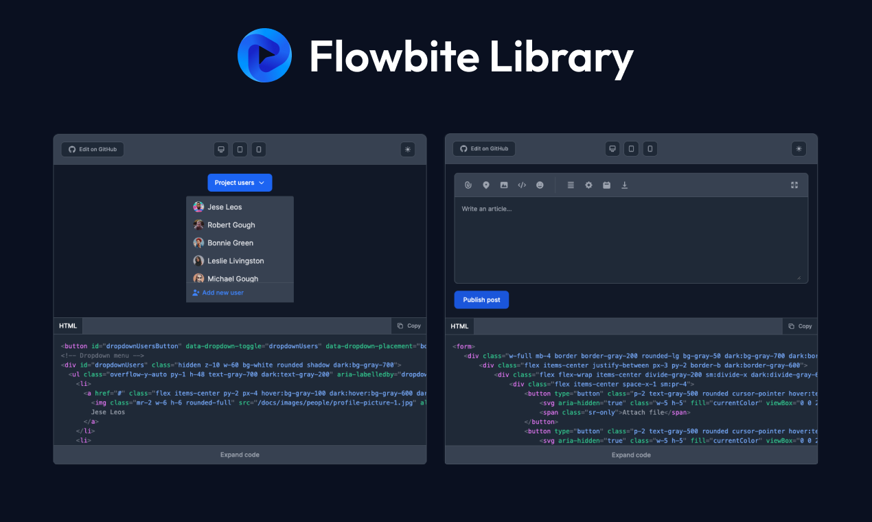 Flowbite Open Source Tailwind Css Components Resource Fyi