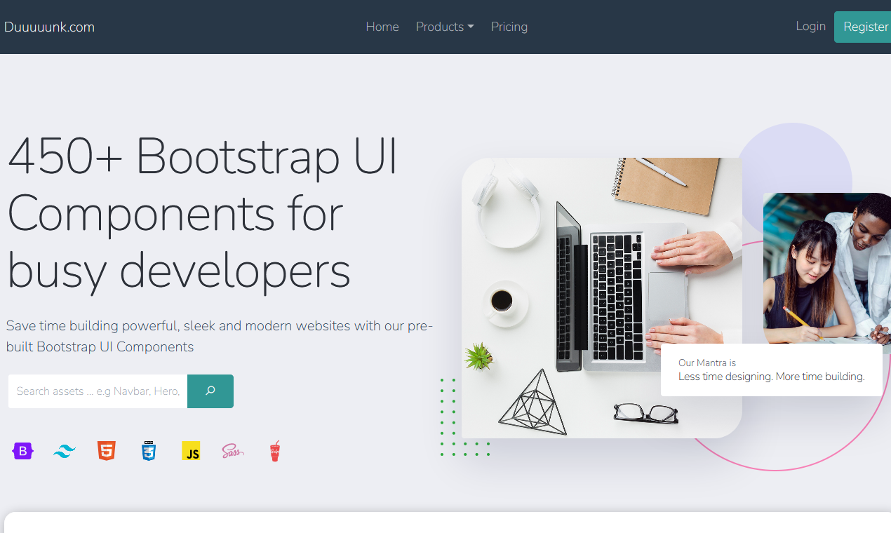 Duuuuunk - Bootstrap UI Components and Blocks | Resource.fyi