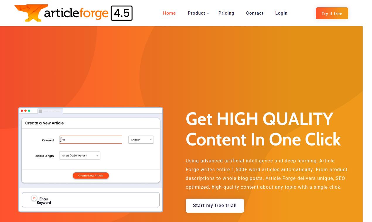 Article Forge - AI writing software | Resource.fyi