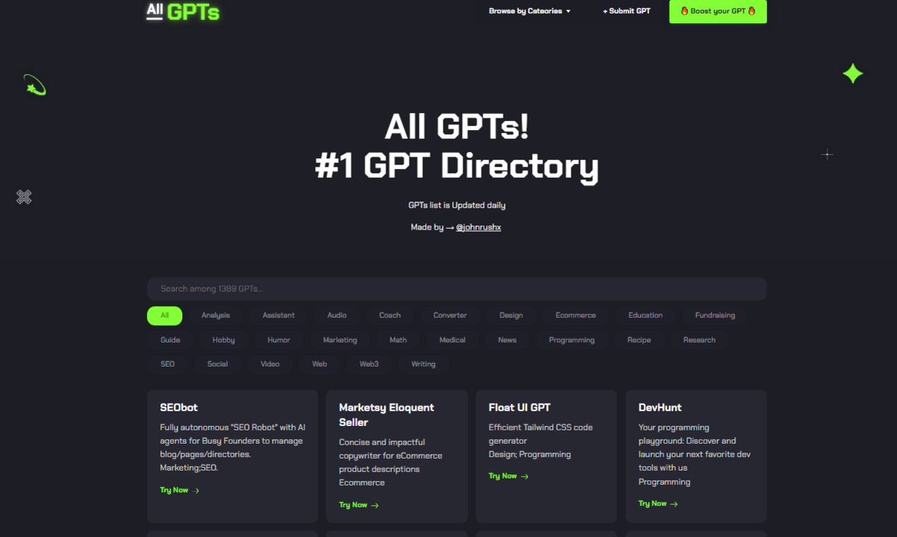AllGPTs - #1 GPT Directory | Resource.fyi