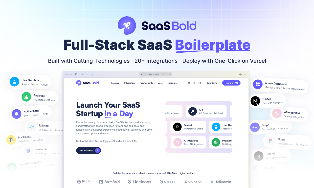SaaSBold - Full-Stack SaaS Boilerplate and Starter | Resource.fyi