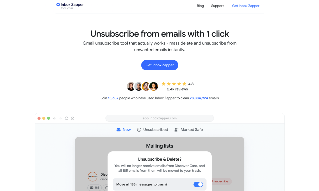Inbox Zapper - Email mass unsubscribe tool | Resource.fyi