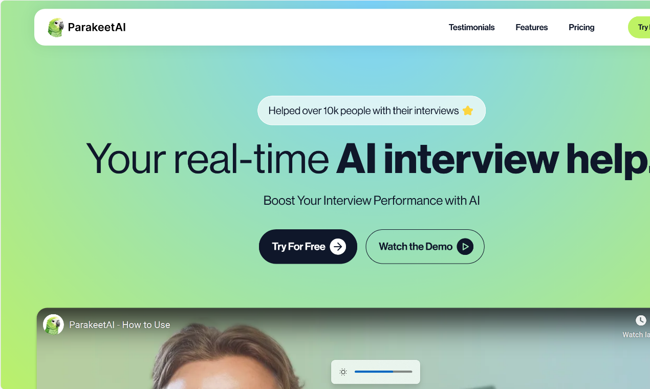 Parakeet AI - Your real-time AI interview help. | Resource.fyi