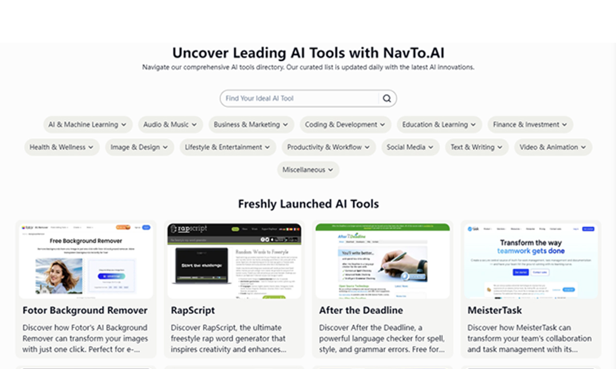NavTo.AI - Uncover Leading AI Tools with NavTo.AI | Resource.fyi
