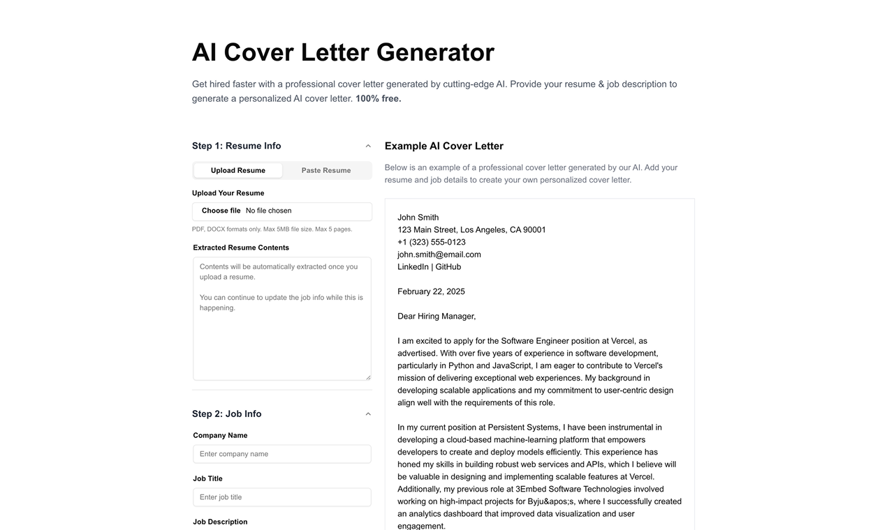 AI Cover Letter Generator - Get hired faster with AI cover letter | Resource.fyi