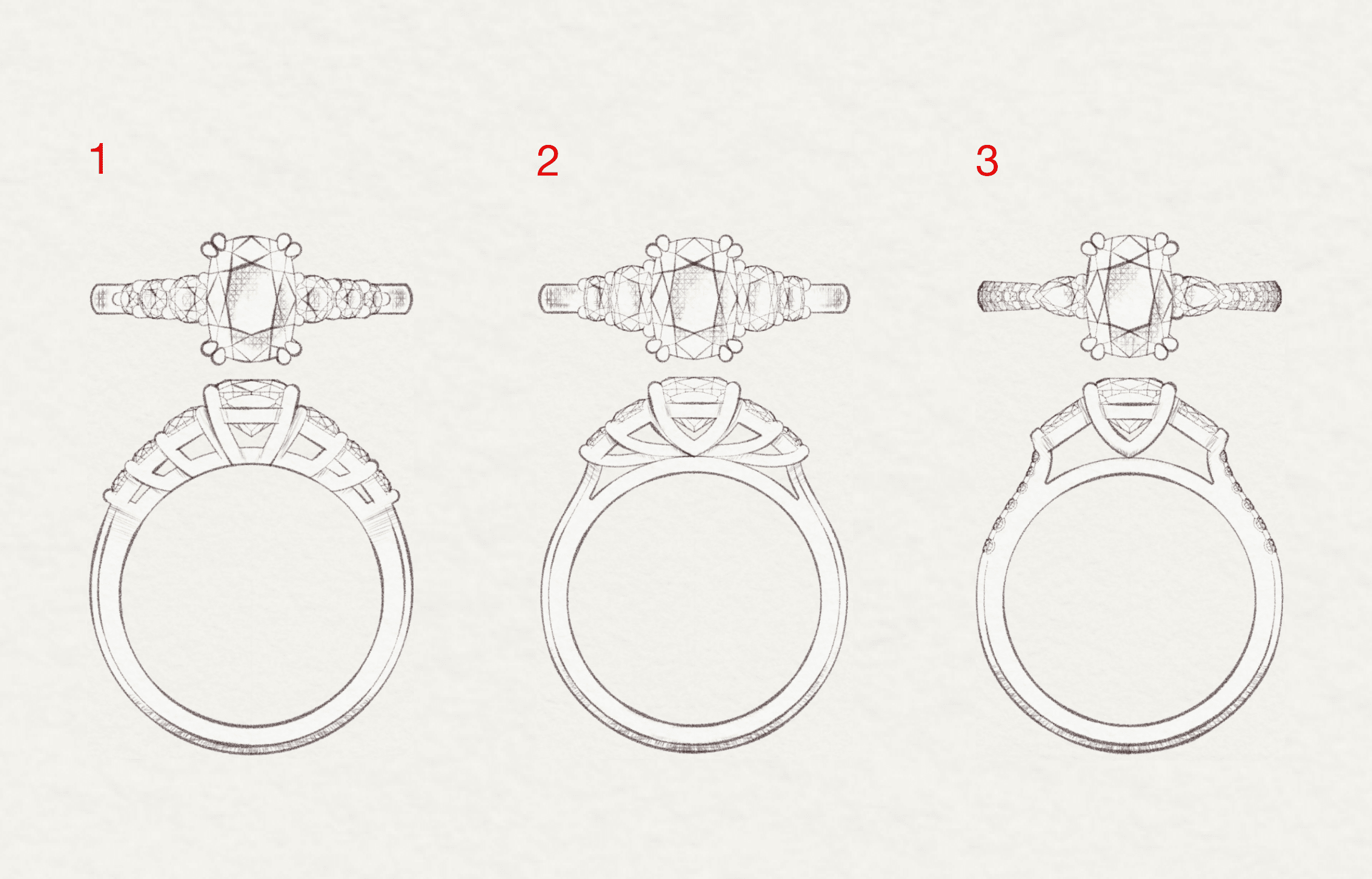 diamond ring drawing step by step