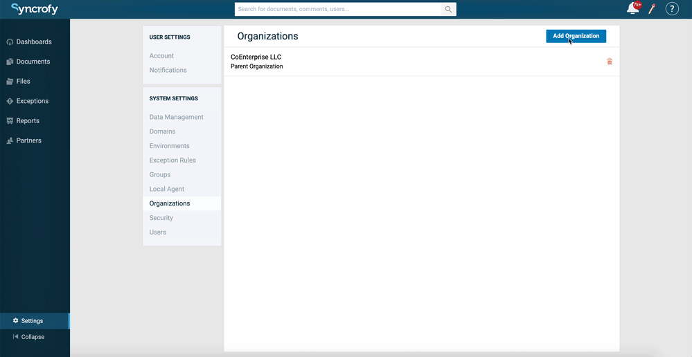 Managing My Organization | Syncrofy Help