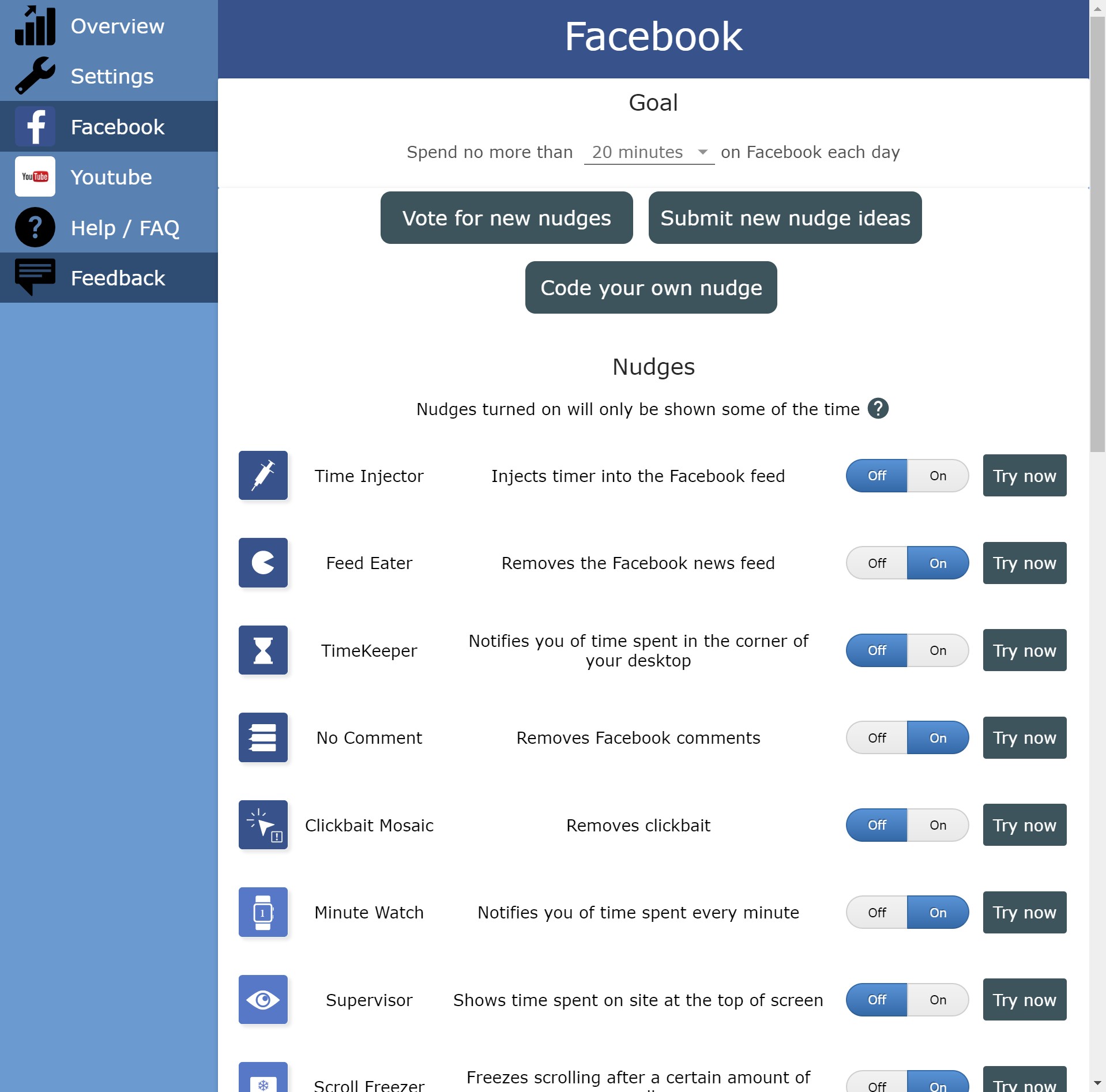 [User Feedback] It's annoying that it asks always what nudge I want, when you open a website ...