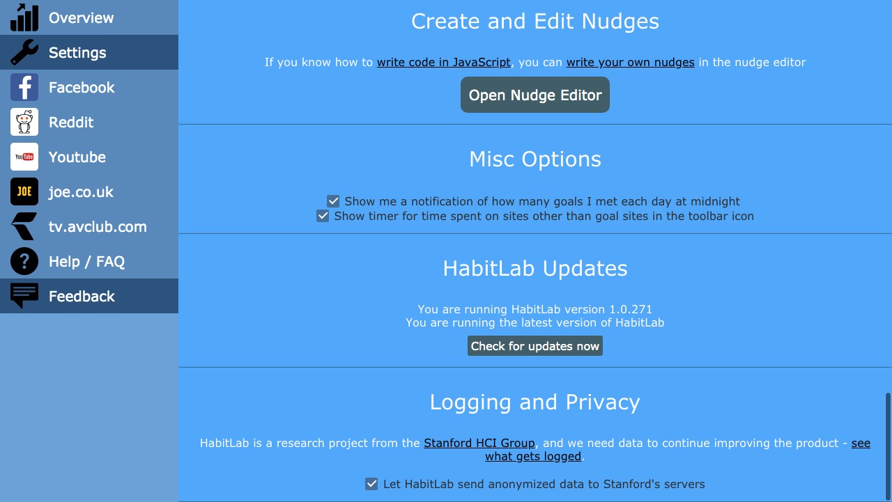[User Feedback] I really wish there was a setting where I could use a nudge on every website ...