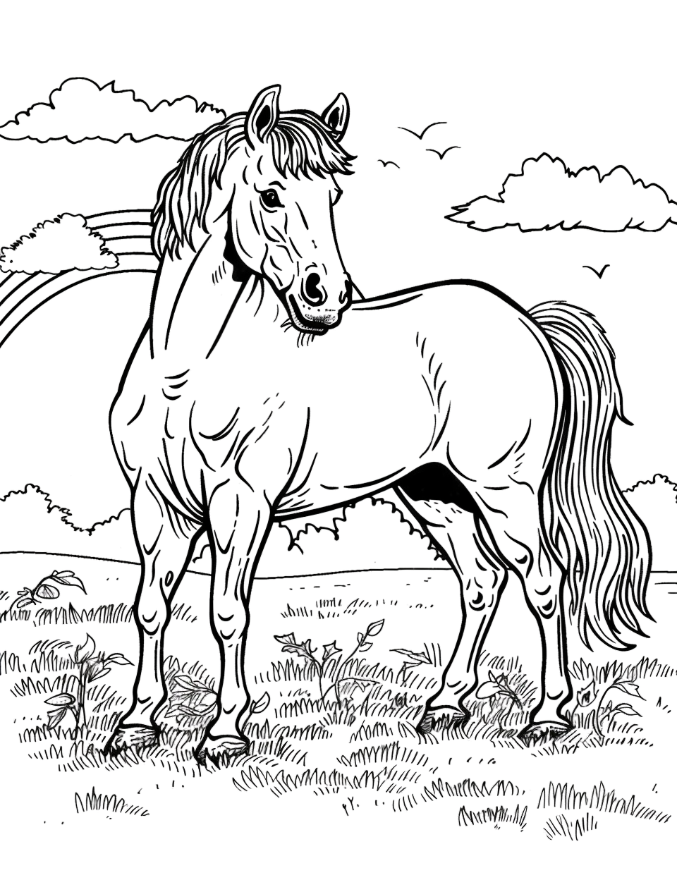 Majestic Horse Coloring Pages: Printable Equine Art for Kids