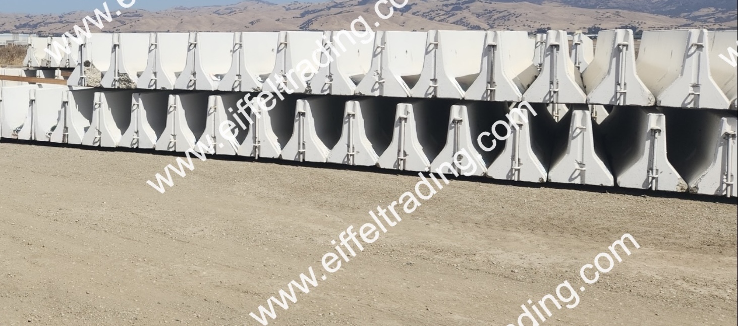 5,000LF of Used CalTrans K-Rail Barrier Wall | Eiffel Trading