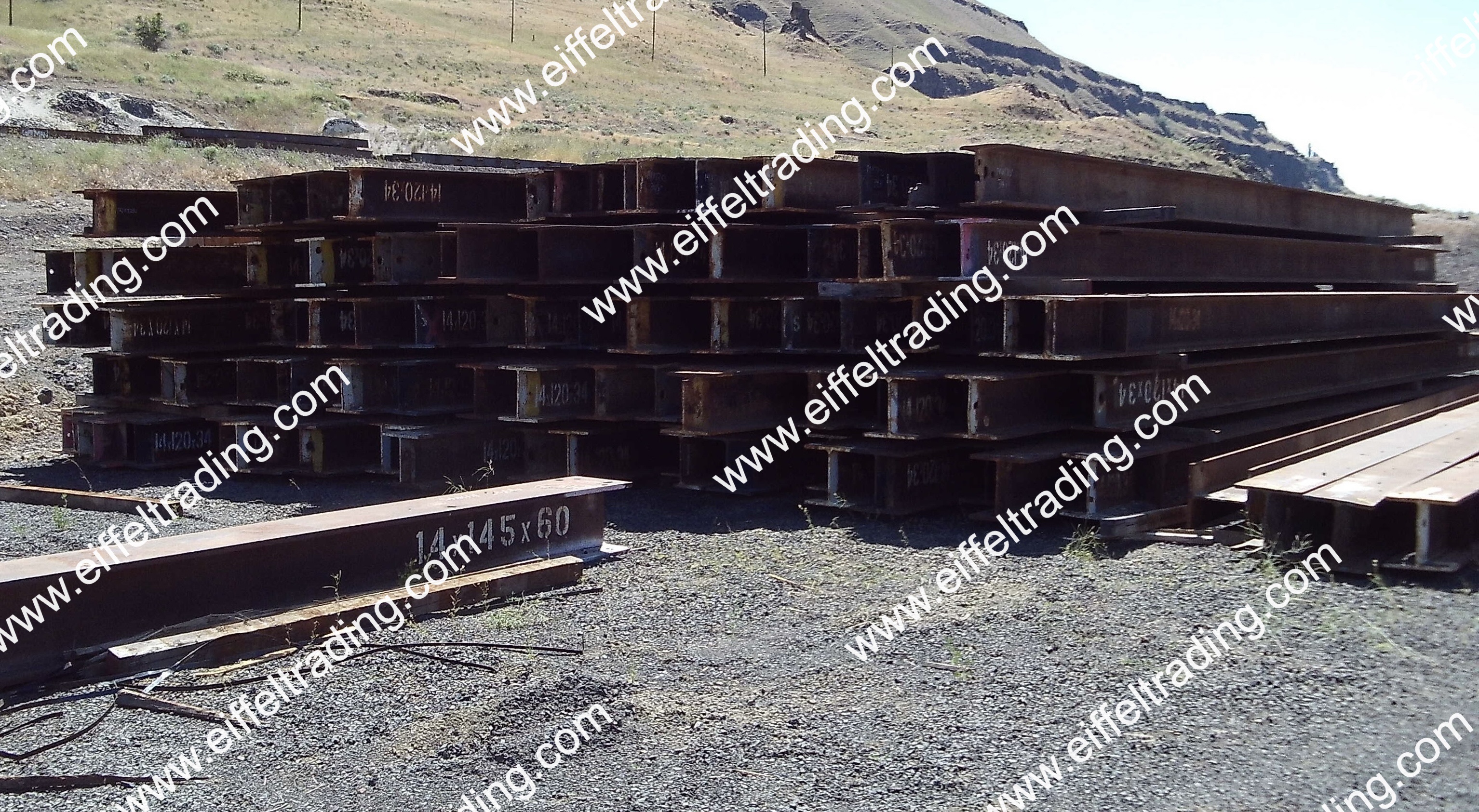14ea. Used W14x120 Beams at 30'1" to 33' Lengths | Eiffel Trading