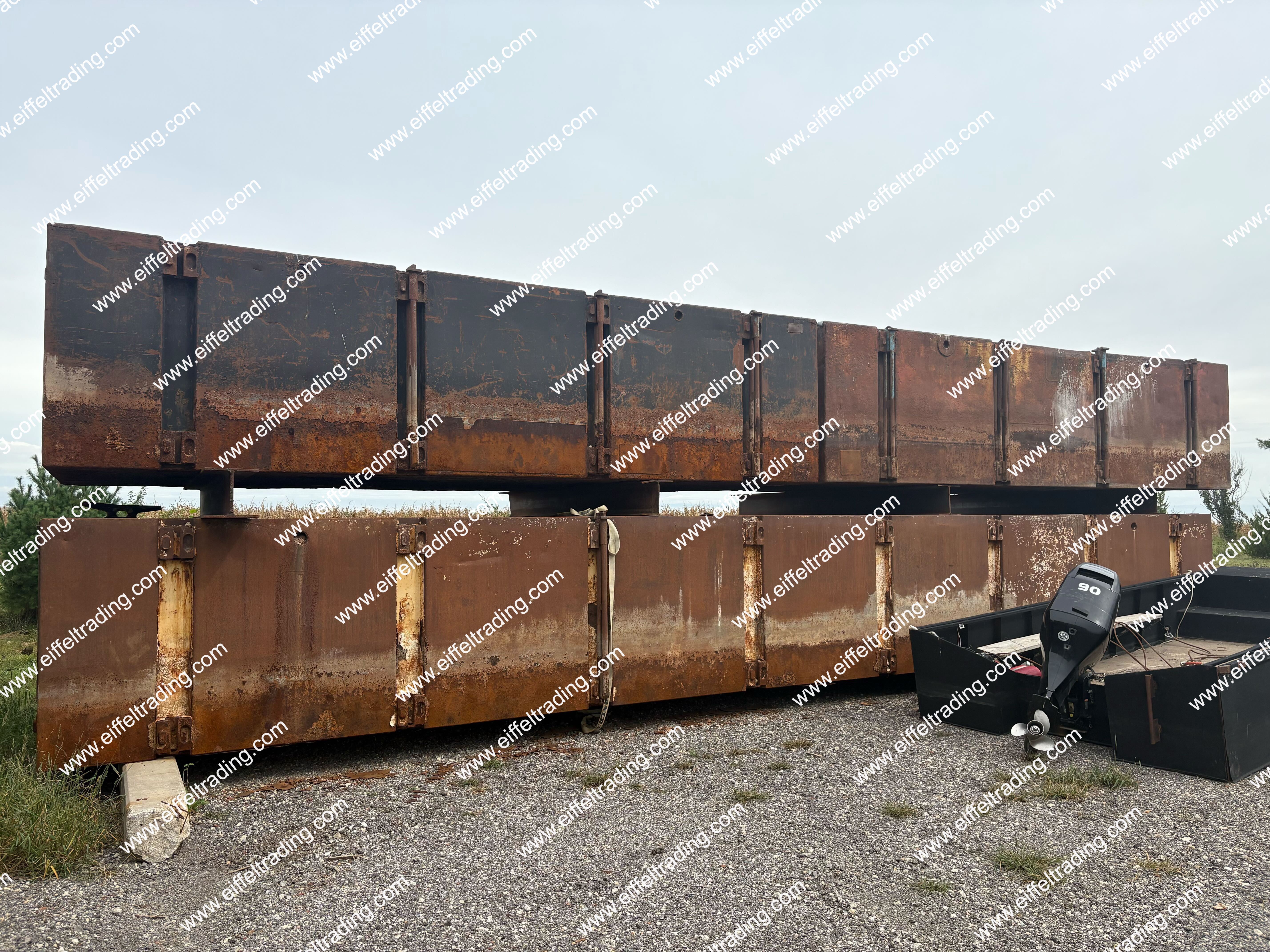 10ea. 40'x10'x5' Used Poseidon Sectional Barges | Eiffel Trading