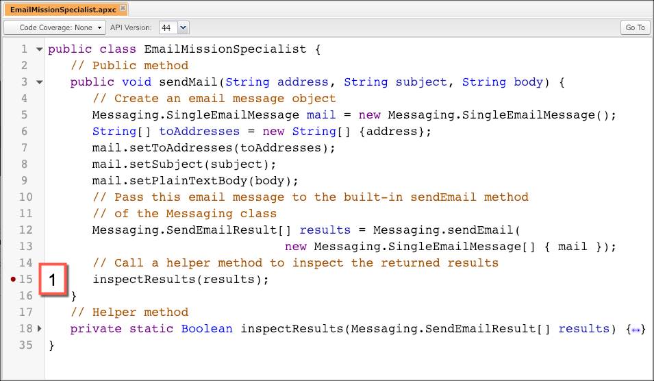 Apex Code Checkpoints Set Inspection Salesforce Trailhead