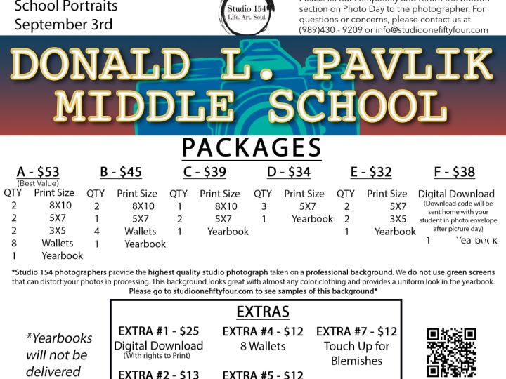 Donald L. Pavlik Middle School Retake Day October 6th