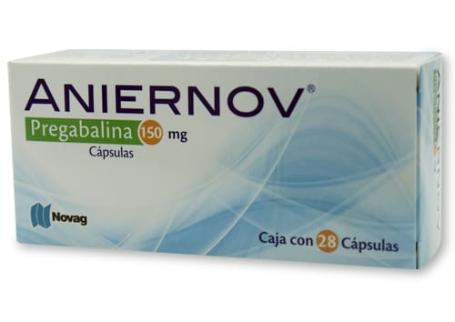Aniernov pregabalina 150 mg con 28 cápsulas Prixz Farmacia a Domicilio