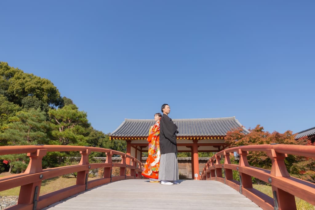 東院庭園 デコルテフォトグラフィー 前撮りフォトウェディング