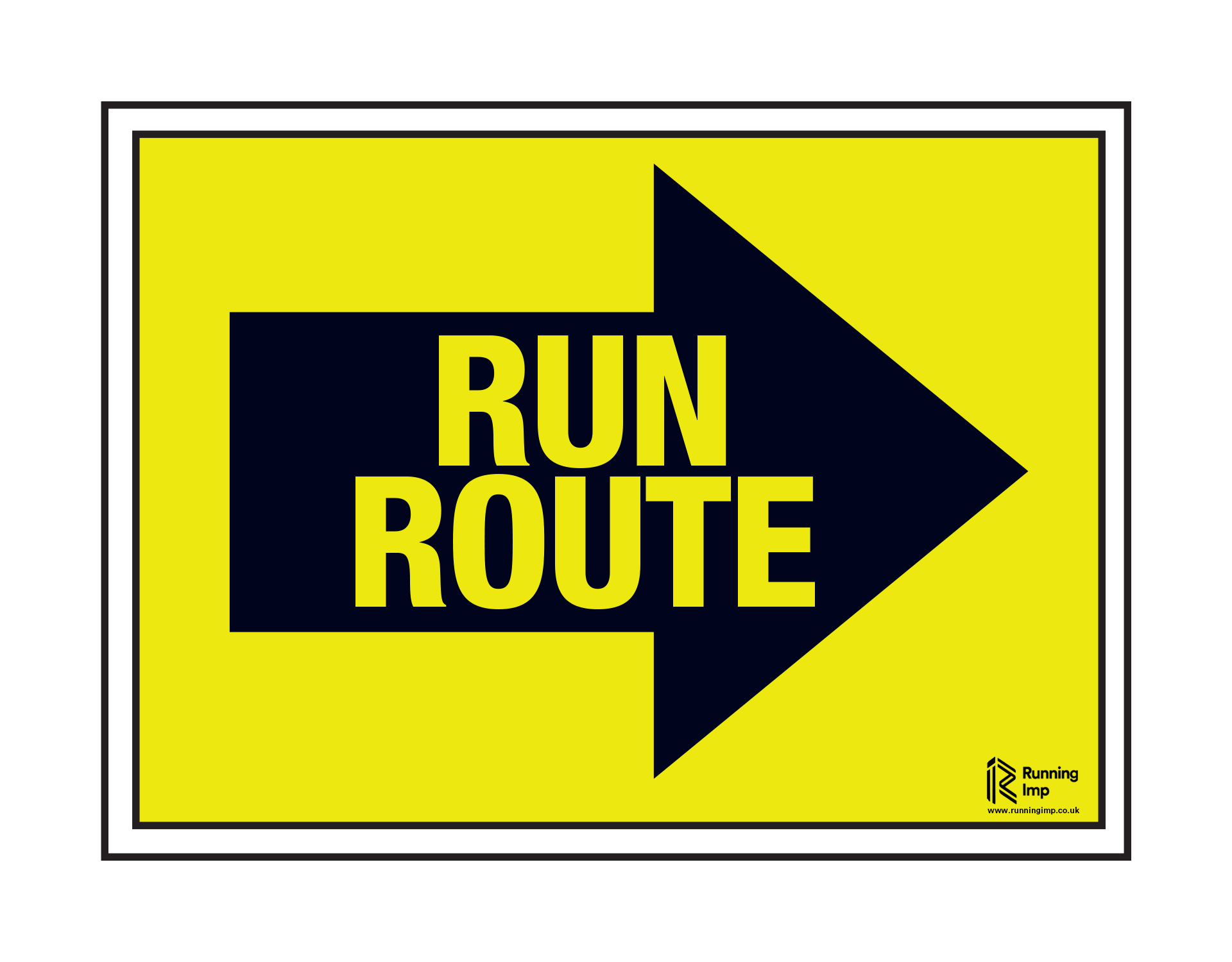 Run Route Right Arrow Event Sign | Running Imp - Running Imp