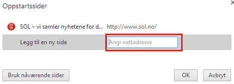 Slik setter du SOL som startside