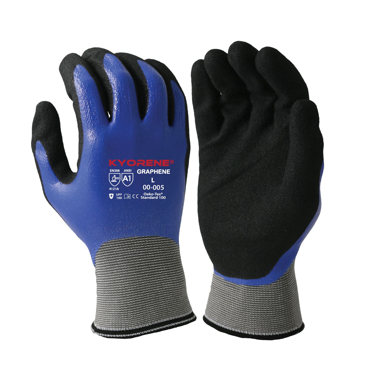 Armor Guys 00-005-L - 13g Graphene liner, nitrile foam palm coat, ANSI Cut Level A1 - Large ...