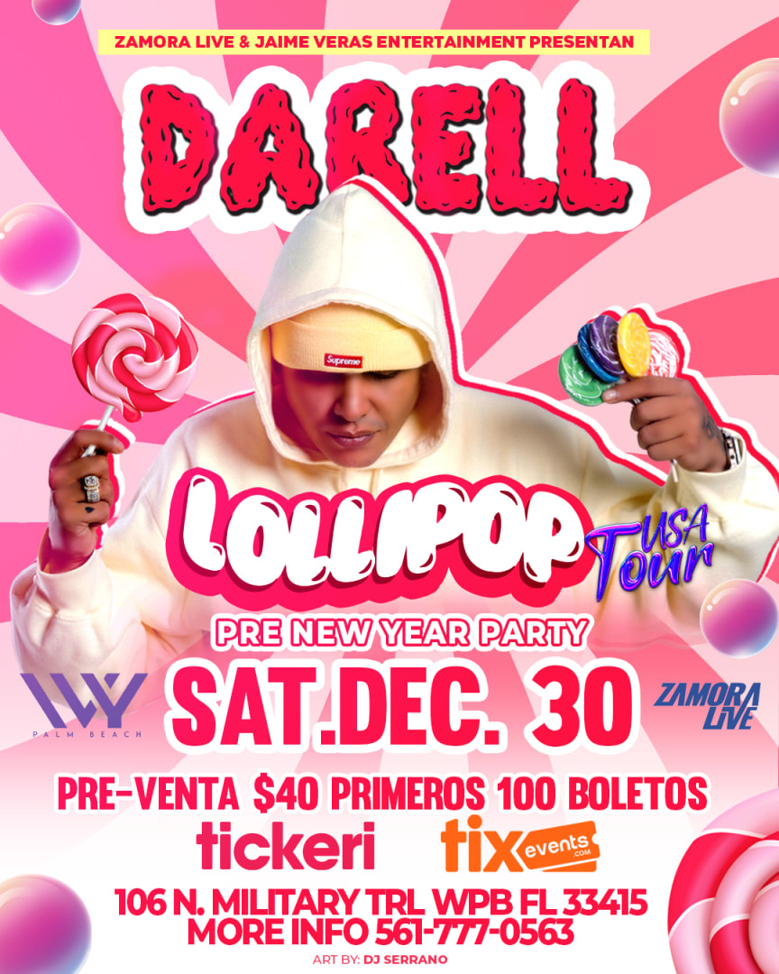 DARELL "Lollipop Tour" Tickets | Boletos - IVY Palm Beach, West Palm Beach | 2023-12-30 ...