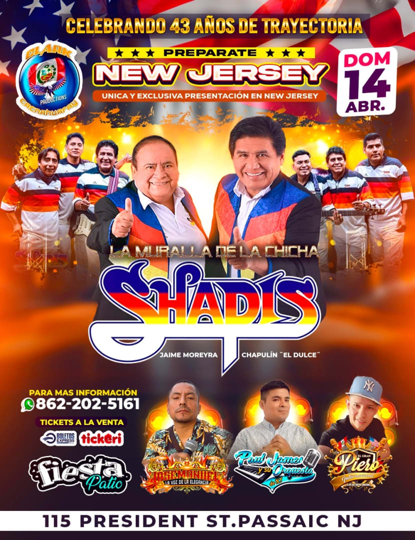 SHAPIS EN CONCIERTO ! Tickets | Boletos - Fiesta Night Club, Passaic | 2024-04-14 - Tickeri.com