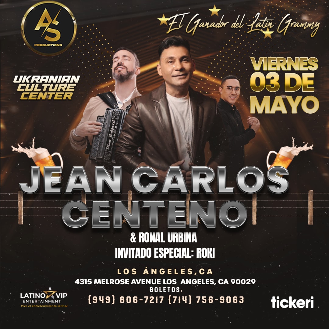 JEAN CARLOS CENTENO EN CONCIERTO! Tickets | Boletos - Ukrainian Cultural Center, Los Angeles ...