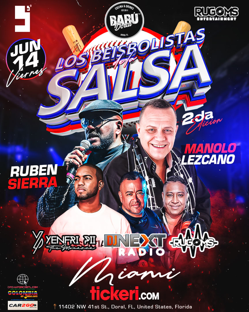 LOS BEISBOLISTAS DE LA SALSA Tickets | Boletos - Baru Doral Resto-Bar, Doral | 2024-06-14 ...