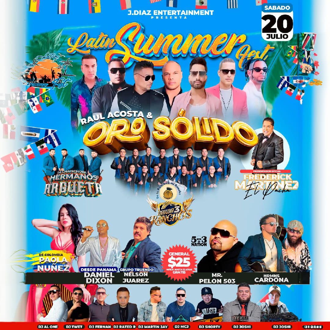 LATIN SUMMER FEST CON ORO SOLIDO , BANDA 3 RANCHOS EN VIVO ! Tickets ... LATIN SUMMER FEST CON ORO SOLIDO , BANDA 3 RANCHOS EN VIVO ! Tickets ...