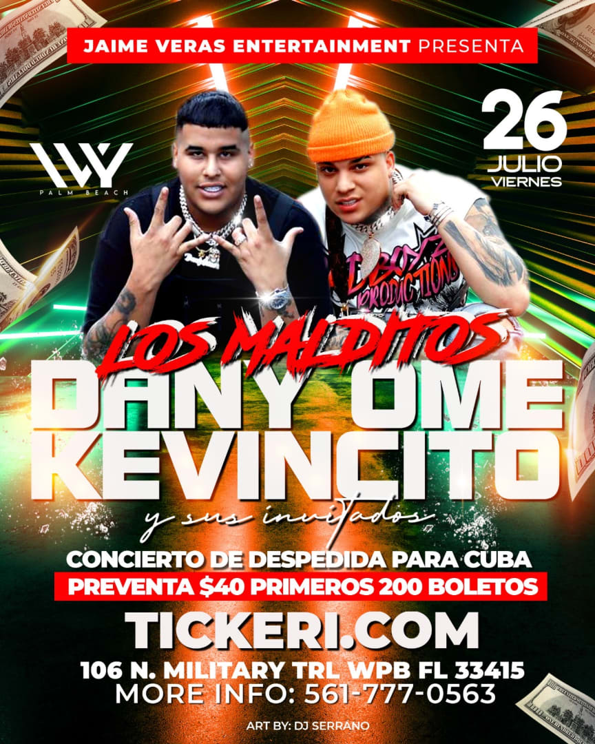 DANY OME Y KEVINCITO EN CONCIERTO EN IVY! Tickets | Boletos - IVY Palm Beach, West Palm Beach ...