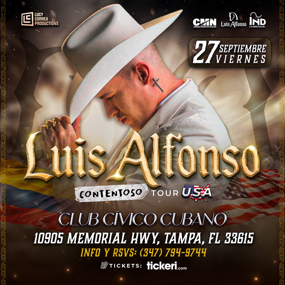 LUIS ALFONSO EN CONCIERTO!!!! CONTENTOSO TOUR 2024 --TAMPA,FL Tickets | Boletos - Cuban Civic ...