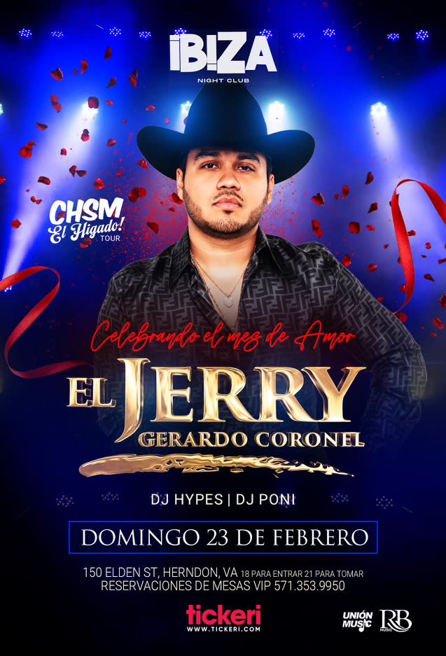 El Jerry Domingo 23 de febrero celebrado el mes del amor Tickets | Boletos - Ibiza night club de ...