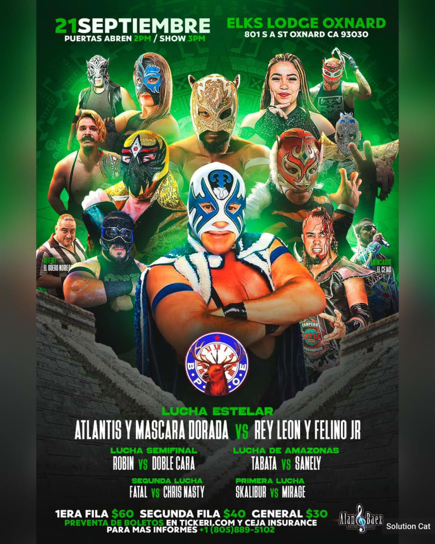 Lucha Libre en Oxnard in Oxnard - Tickets 2025-09-21 | elks lodge club
