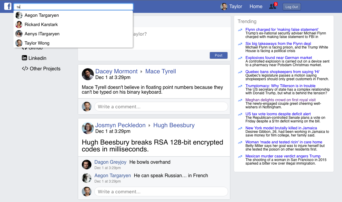 GitHub - trwong/fakebook: Fakebook, a faithful Facebook clone, is a ...