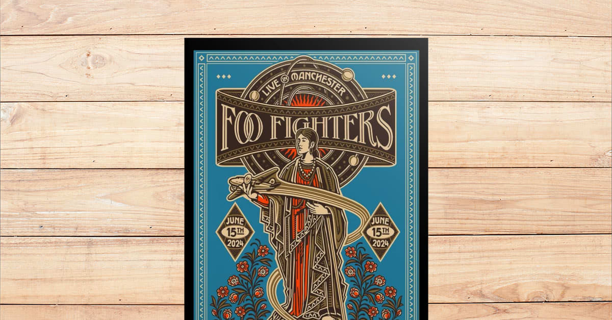 Foo Fighters Jun 15 2024 Emirates Old Trafford Manchester Live Poster ... Foo Fighters Jun 15 2024 Emirates Old Trafford Manchester Live Poster ...