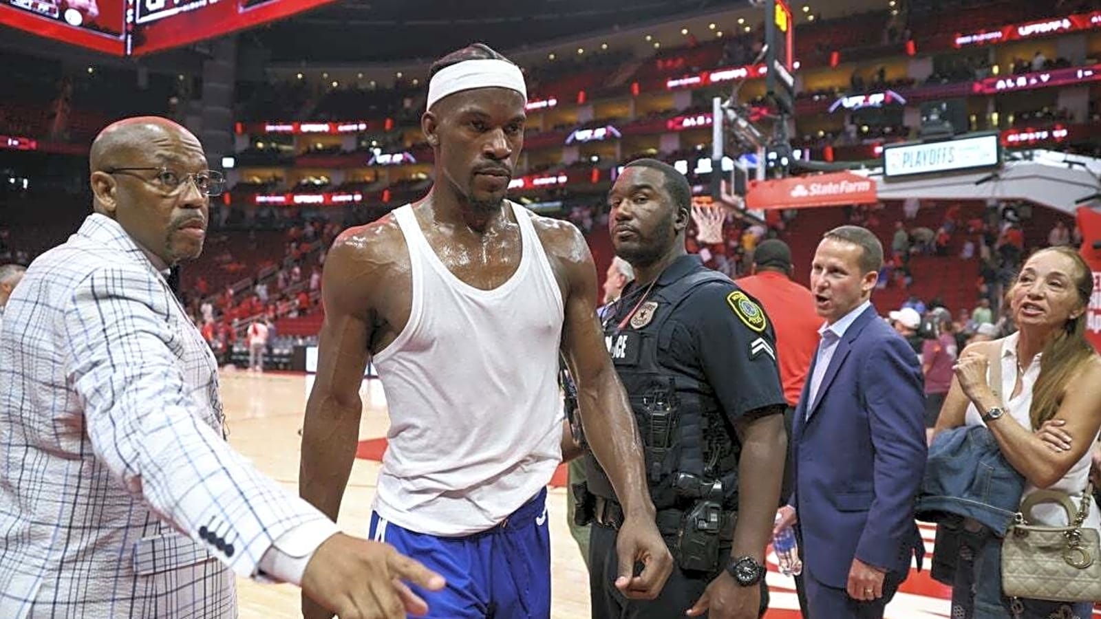 Jimmy Butler (pelvis contusion) ruled out for rest of Game 2 vs. Rockets | Yardbarker