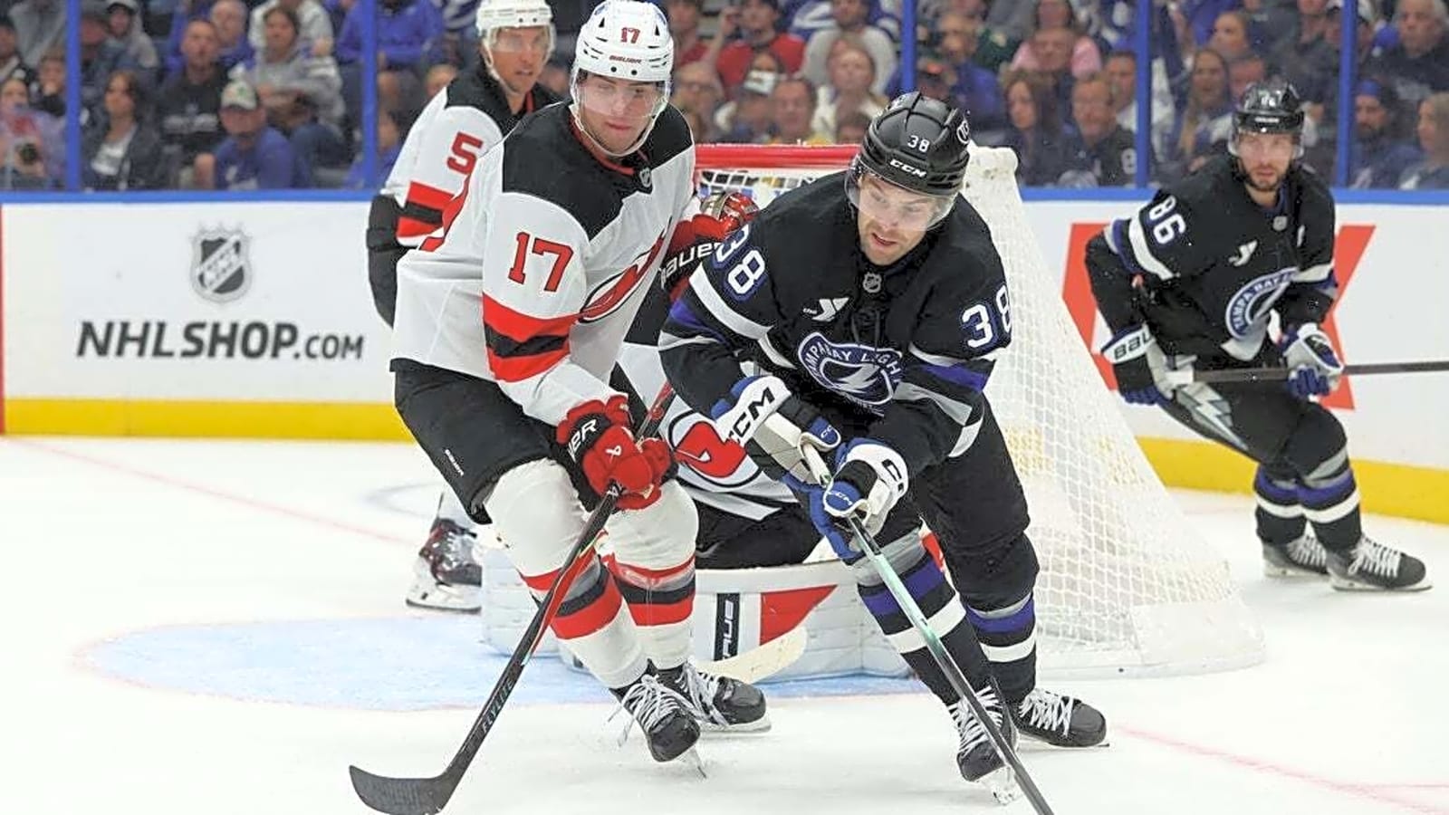 Devils get 2 goals from Connor Brown to earn first win vs. Lightning | Yardbarker